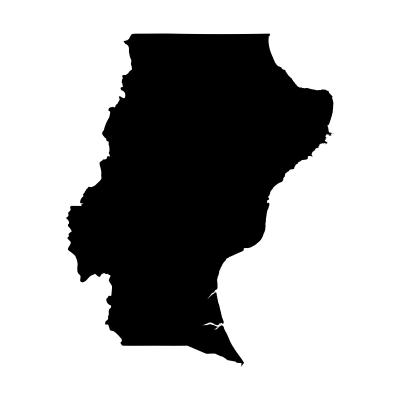 Santa Cruz Vector Outline Map, Argentina