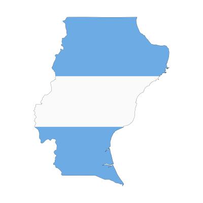 Santa Cruz Vector Outline Map, Argentina