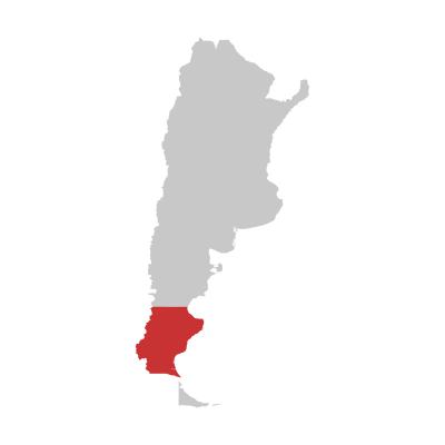 Santa Cruz Vector Outline Map, Argentina