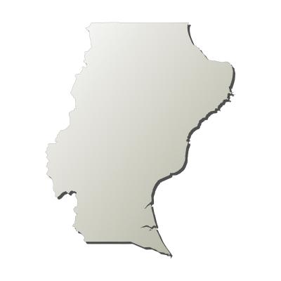 Santa Cruz Vector Outline Map, Argentina