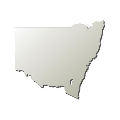 New South Wales Vector Outline Map, Australia