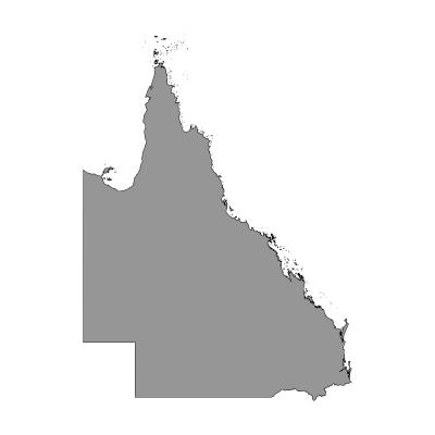 Queensland Vector Outline Map, Australia