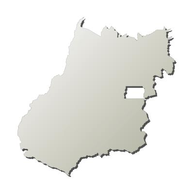 Goias Vector Outline Map, Brazil