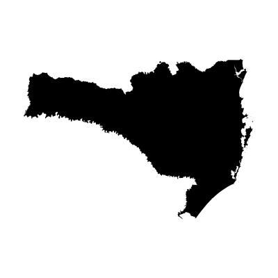 Santa Catarina Vector Outline Map, Brazil