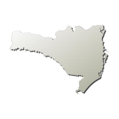 Santa Catarina Vector Outline Map, Brazil