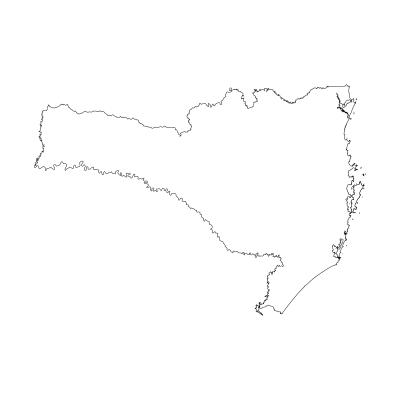 Santa Catarina Vector Outline Map, Brazil