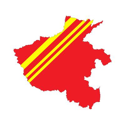 Henan Vector Outline Map, China