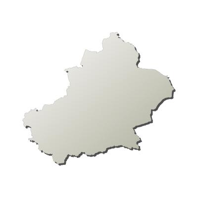 Xinjiang Uygur Vector Outline Map, China