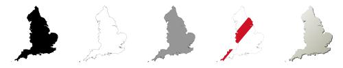 England Vector Outline Maps