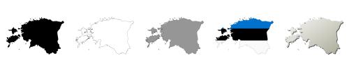 Estonia Vector Outline Maps