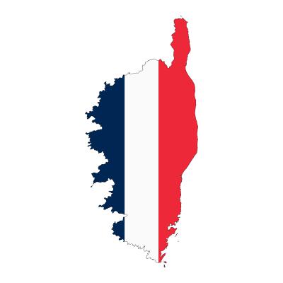 Corse Vector Outline Map, France