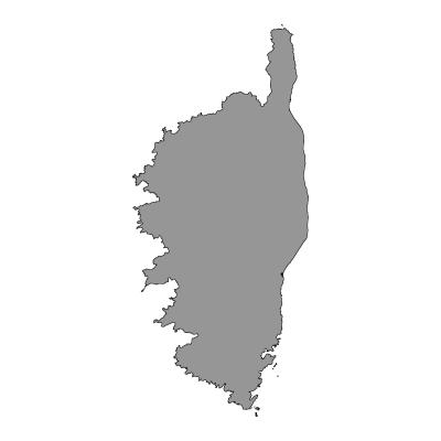 Corse Vector Outline Map, France