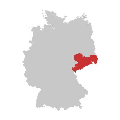 Sachsen Vector Outline Map, Germany