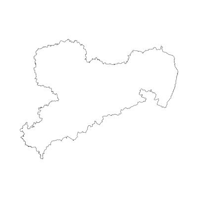 Sachsen Vector Outline Map, Germany