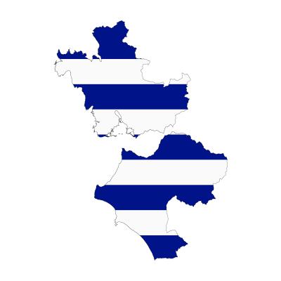 West Greece Vector Outline Map, Greece