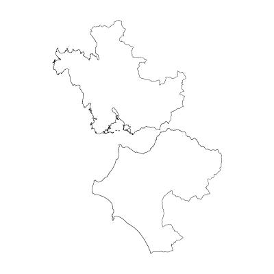 West Greece Vector Outline Map, Greece
