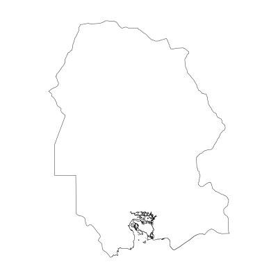 Khuzestan Vector Outline Map, Iran