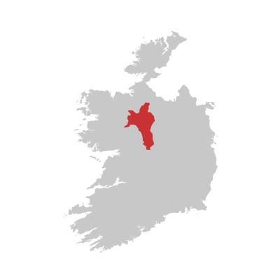 Roscommon Vector Outline Map, Ireland