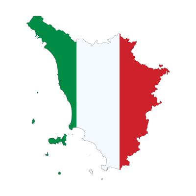 Tuscany Vector Outline Map, Italy