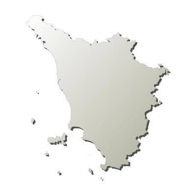 Tuscany Vector Outline Map, Italy