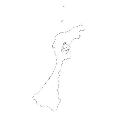 Ishikawa Vector Outline Map, Japan