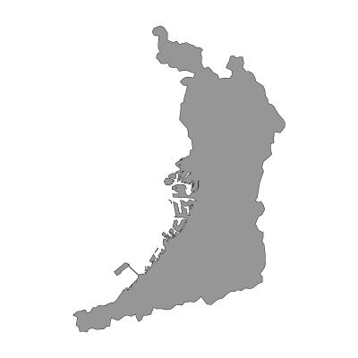 Osaka Vector Outline Map, Japan