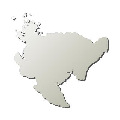 Saga Vector Outline Map, Japan