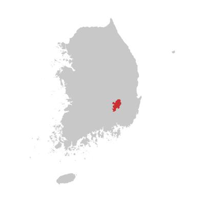 Daegu Vector Outline Map, South Korea