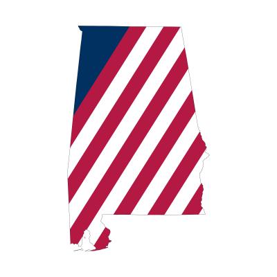 Alabama Vector Outline Map, United States