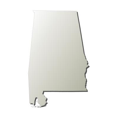 Alabama Vector Outline Map, United States