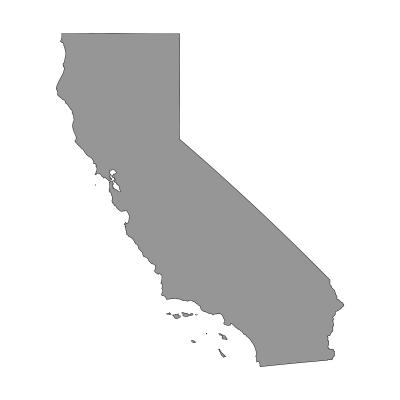 California Vector Outline Map, United States