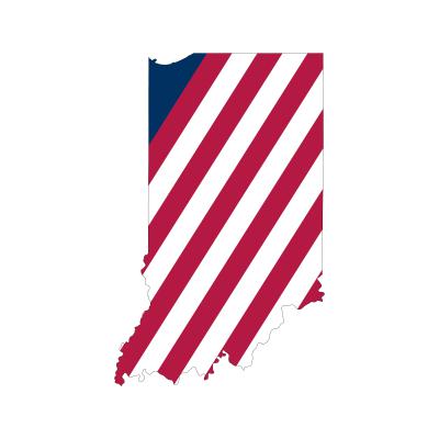Indiana Vector Outline Map, United States