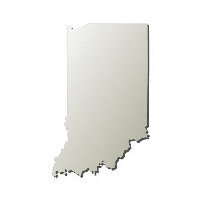 Indiana Vector Outline Map, United States