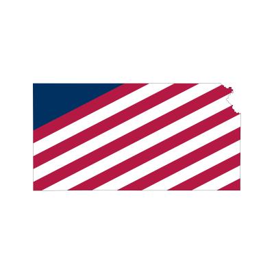 Kansas Vector Outline Map, United States