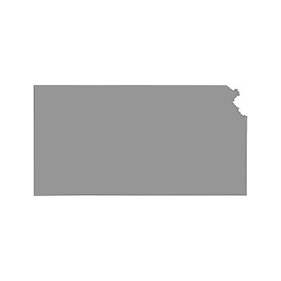 Kansas Vector Outline Map, United States
