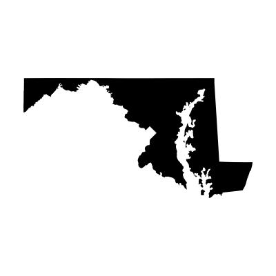 Maryland Vector Outline Map, United States