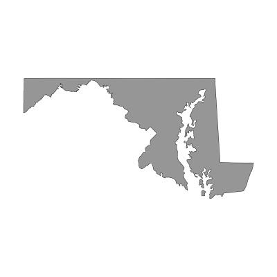 Maryland Vector Outline Map, United States