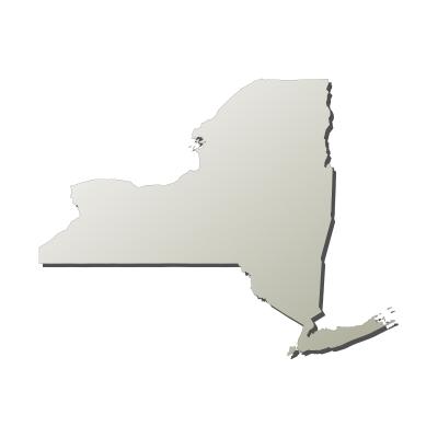 New York Vector Outline Map, United States